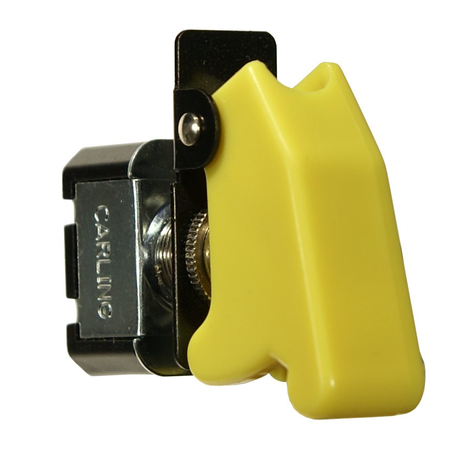 Toggle Switch Guard, Yellow Plastic, Spring Loaded - Steinair Inc. Toggle Switch Guard, Yellow Plastic, Spring Loaded - Steinair Inc.